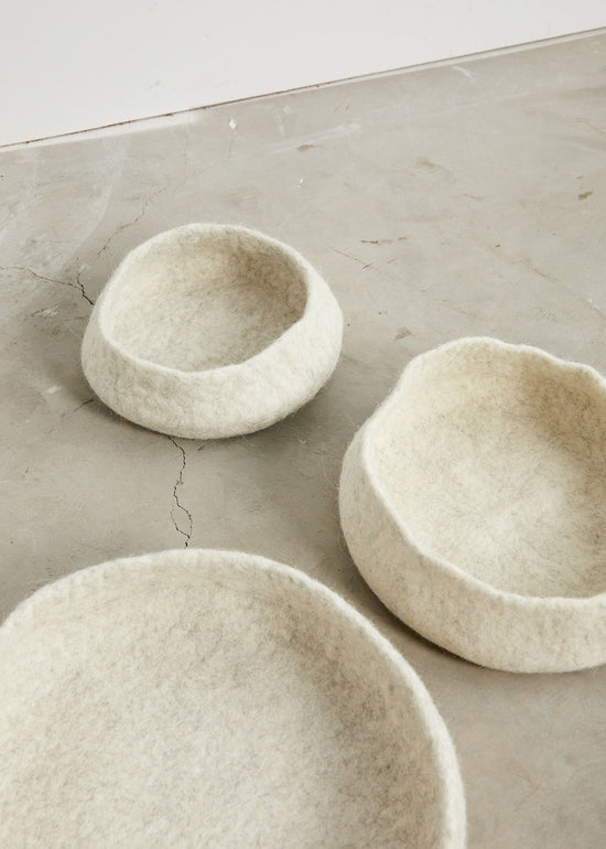 Handcrafted Felt Nesting Bowls - Rustic Decorative Baskets – Kanju ...