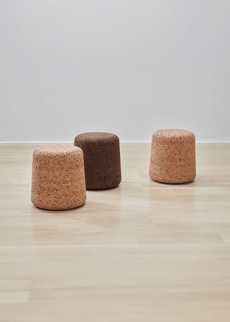 Wiid Low African Cork Stool | Natural Cork Seating | Dark Cork & Light ...