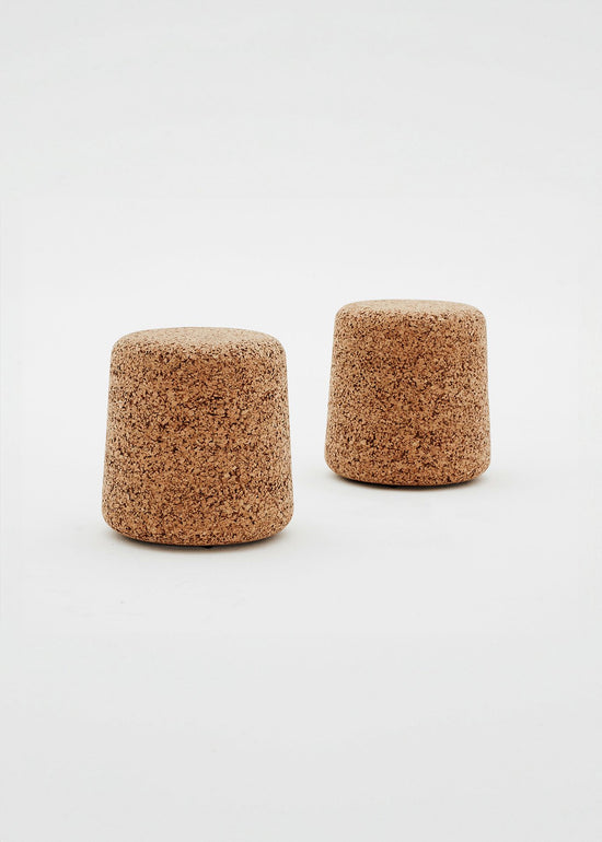 Wiid Low African Cork Stool | Natural Cork Seating | Dark Cork & Light ...