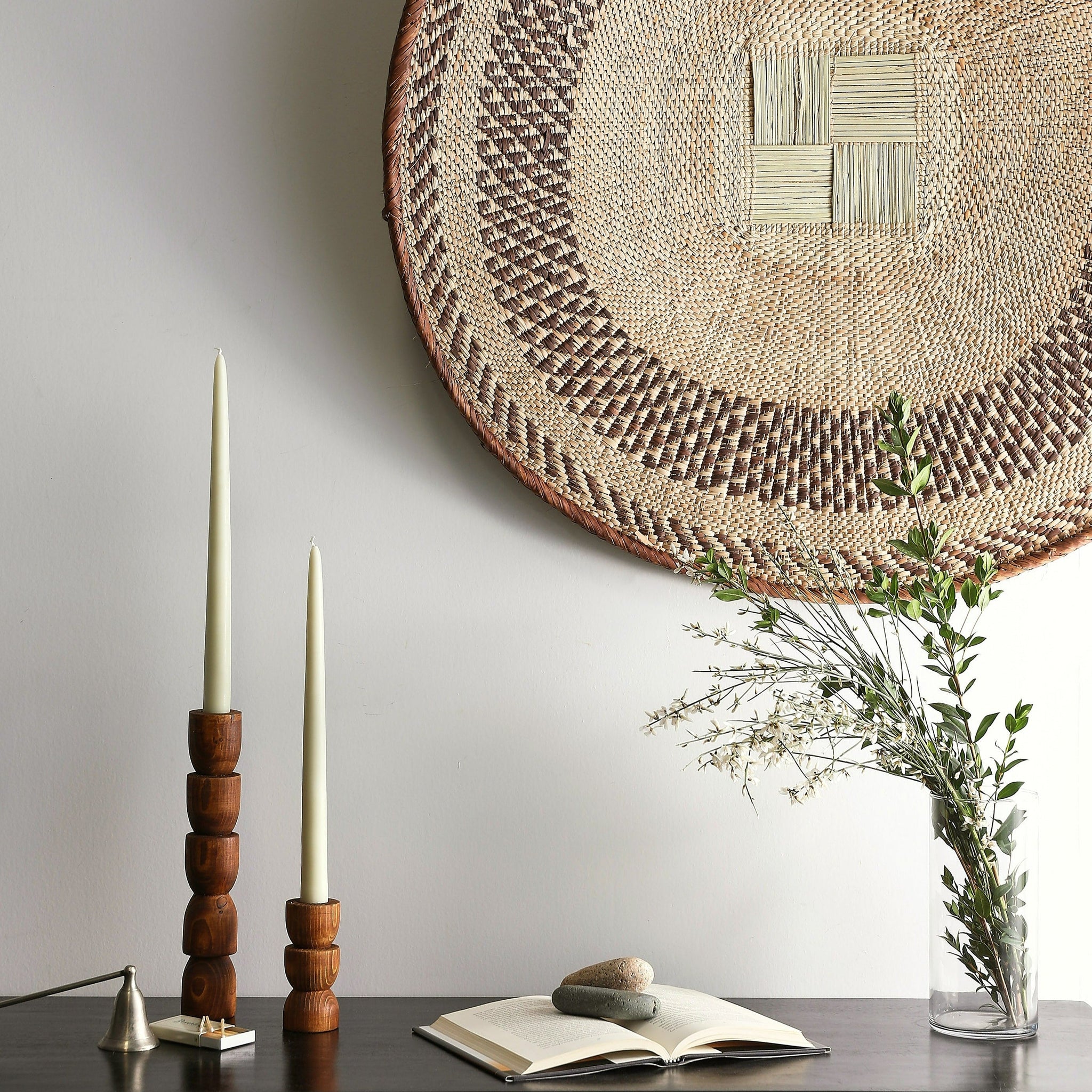 Totem Pine Wood Taper Candlestick Holder – Kanju Interiors